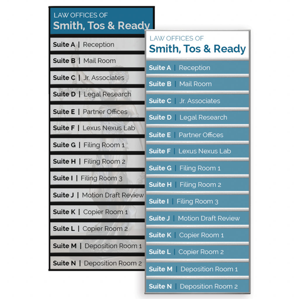 Directory Signs - Directional Signs with Changeable Inserts