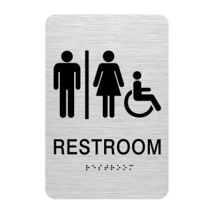Restroom Accessible ADA Braille Sign – 9×6