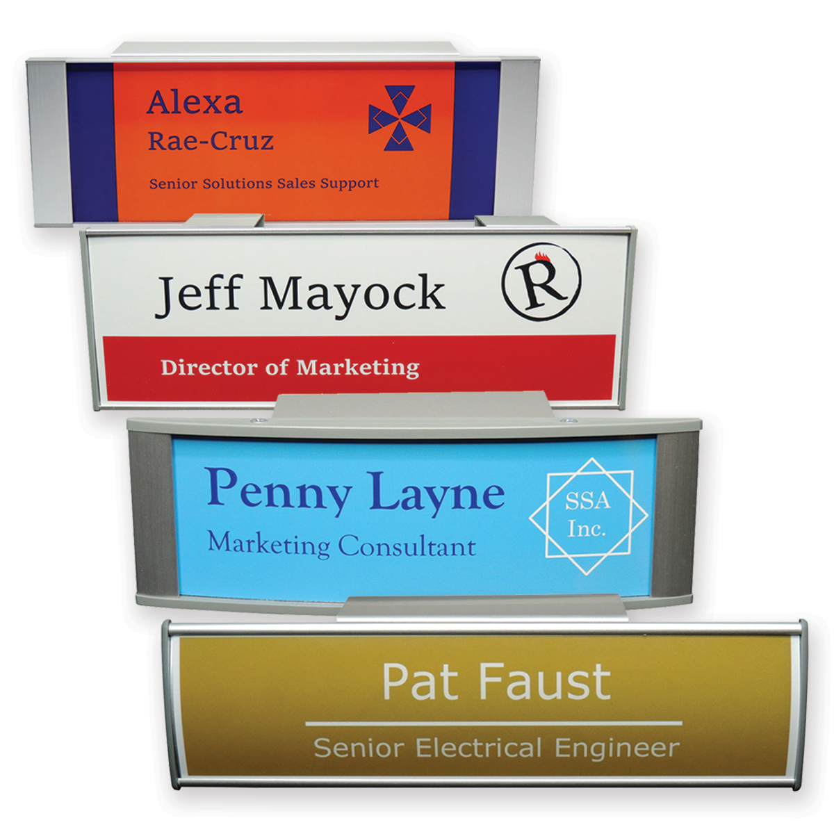 Cubicle Signs - Cubicle Name Plates with Changeable Inserts