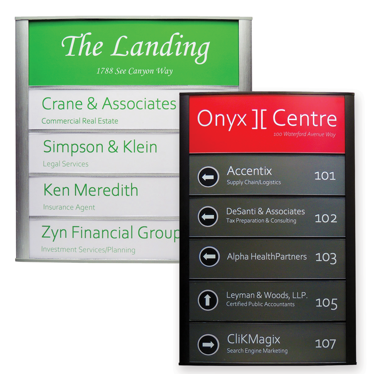 Directory Sign Frames - Vista Nova Horizontal Curved Signs