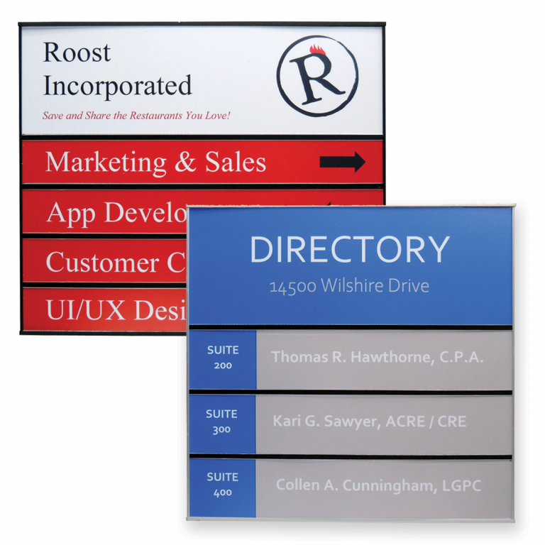 Directory Sign Frames - Vista Sharp Changeable Sign Holders
