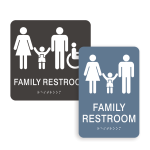 Family Restroom Signs | ADA Compliant Braille Bathroom Signs