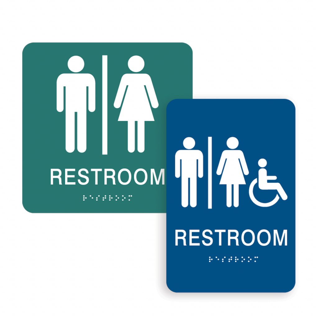 Restroom Signs - Custom ADA Restroom Signs with Braille