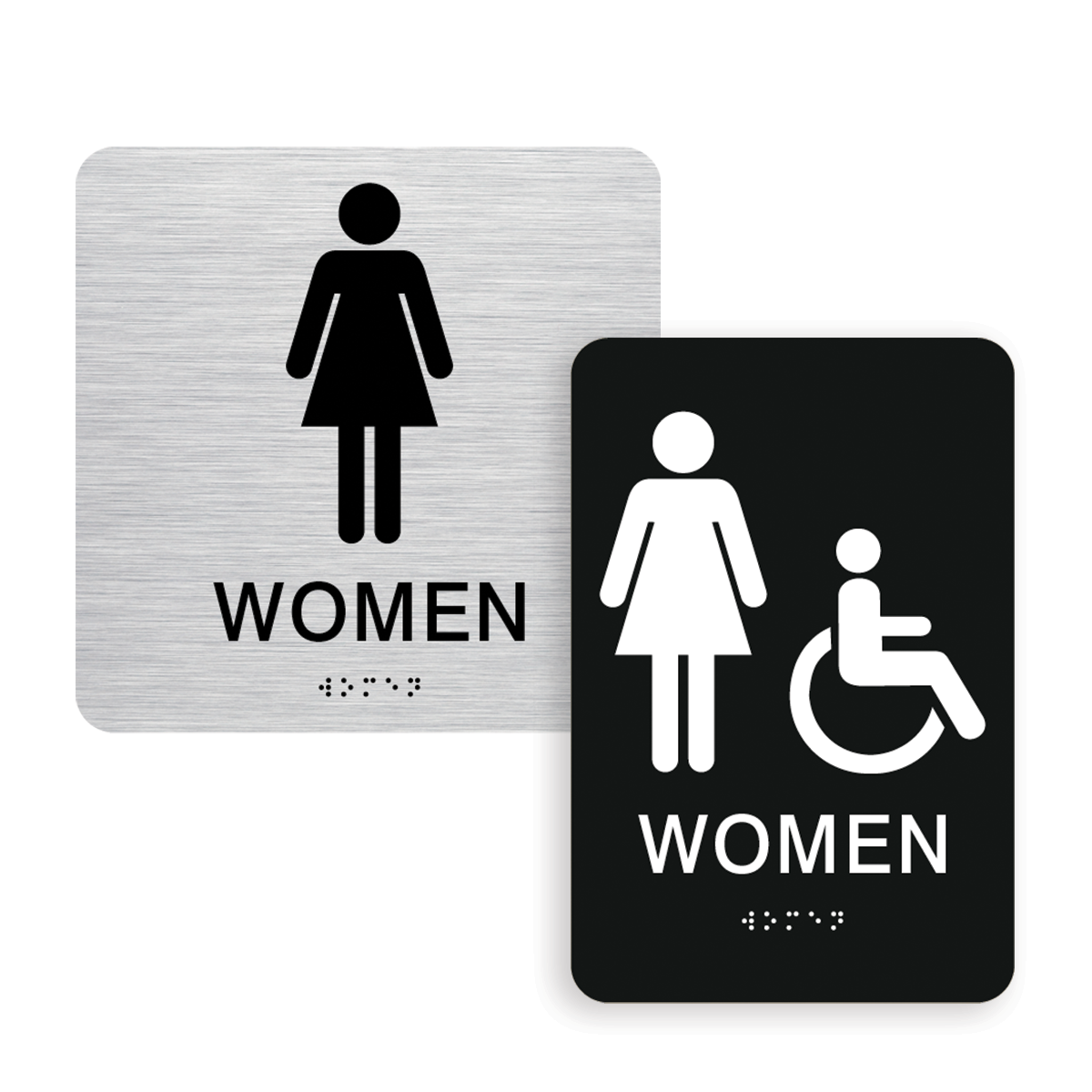 Women's Restroom Signs - Customizable ADA Bathroom Signage