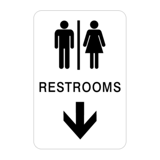 Non-Accessible Restroom Directional Sign – 9×6