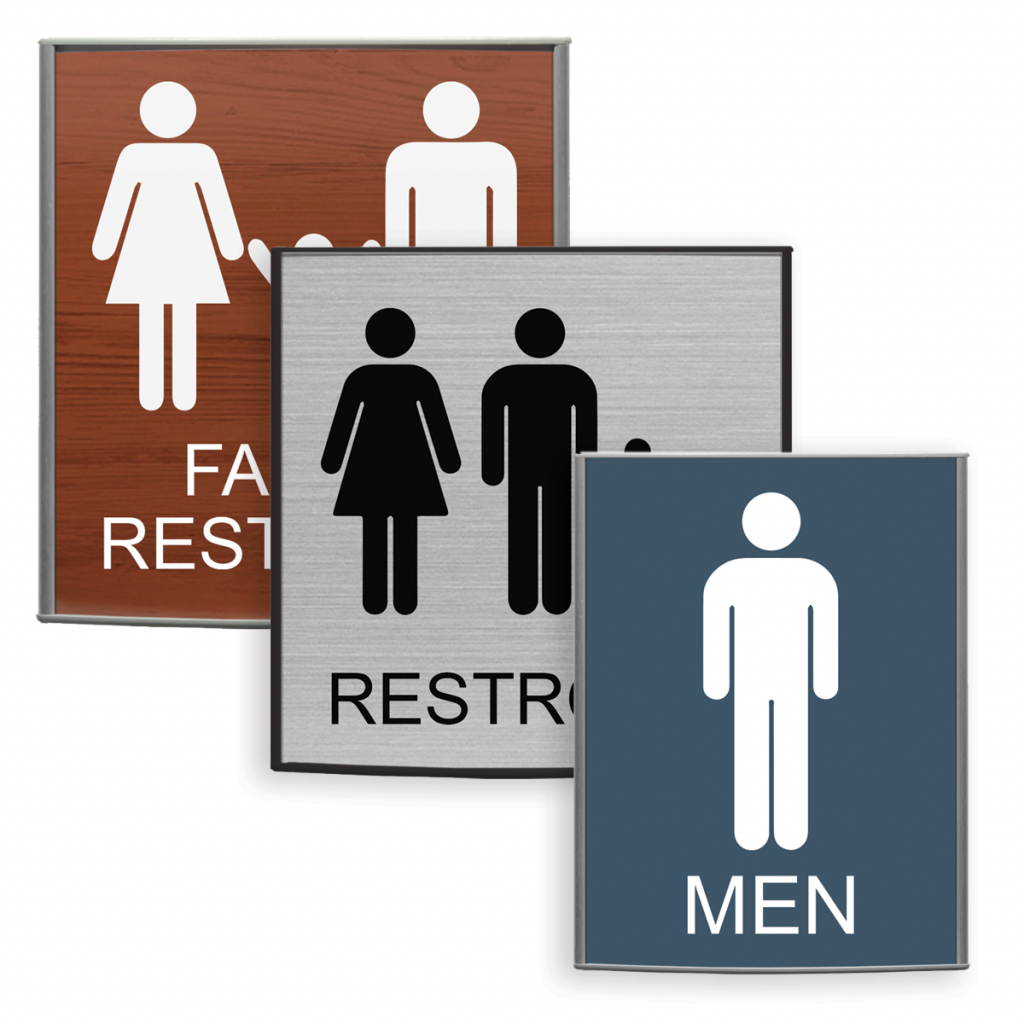 Restroom Signs - Custom ADA Restroom Signs with Braille