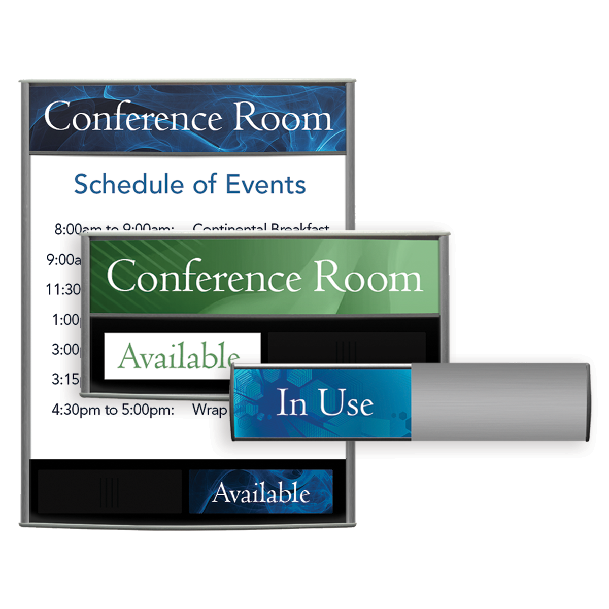 Conference Room Door & Slider Signs with Changeable Inserts