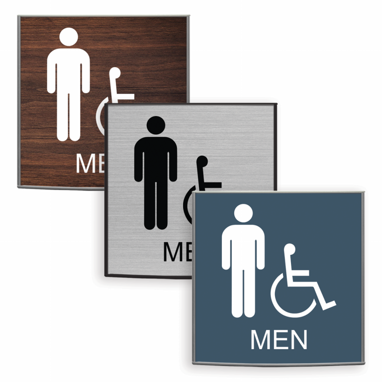 Men’s Accessible Restroom Sign – 8×8 – WFP46RR2 | Sign-Frame