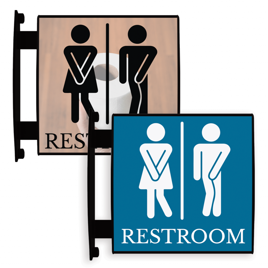 Projecting Restroom Sign – 8″H x 8″W – WBS17RR | Sign-Frame