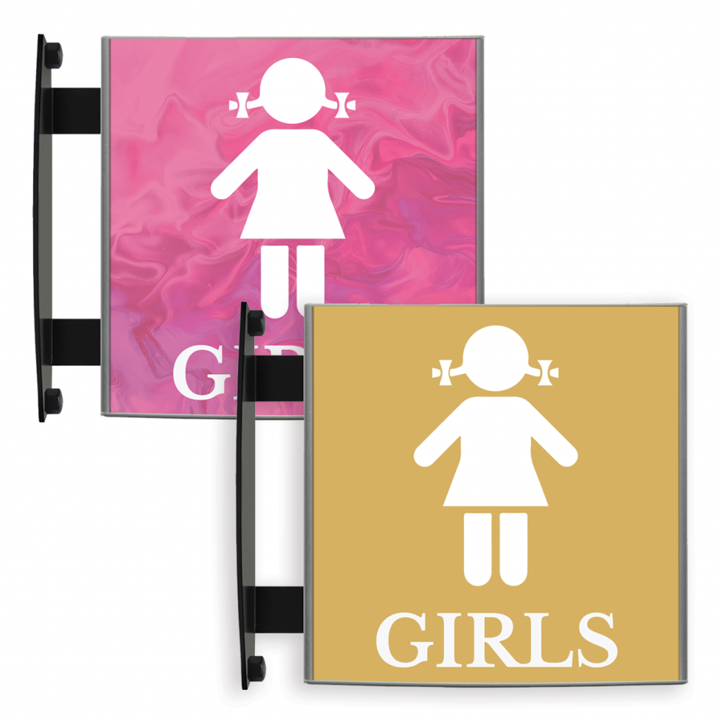 Projecting Restroom Sign – 8″H x 8″W – WBS5RR | Sign-Frame