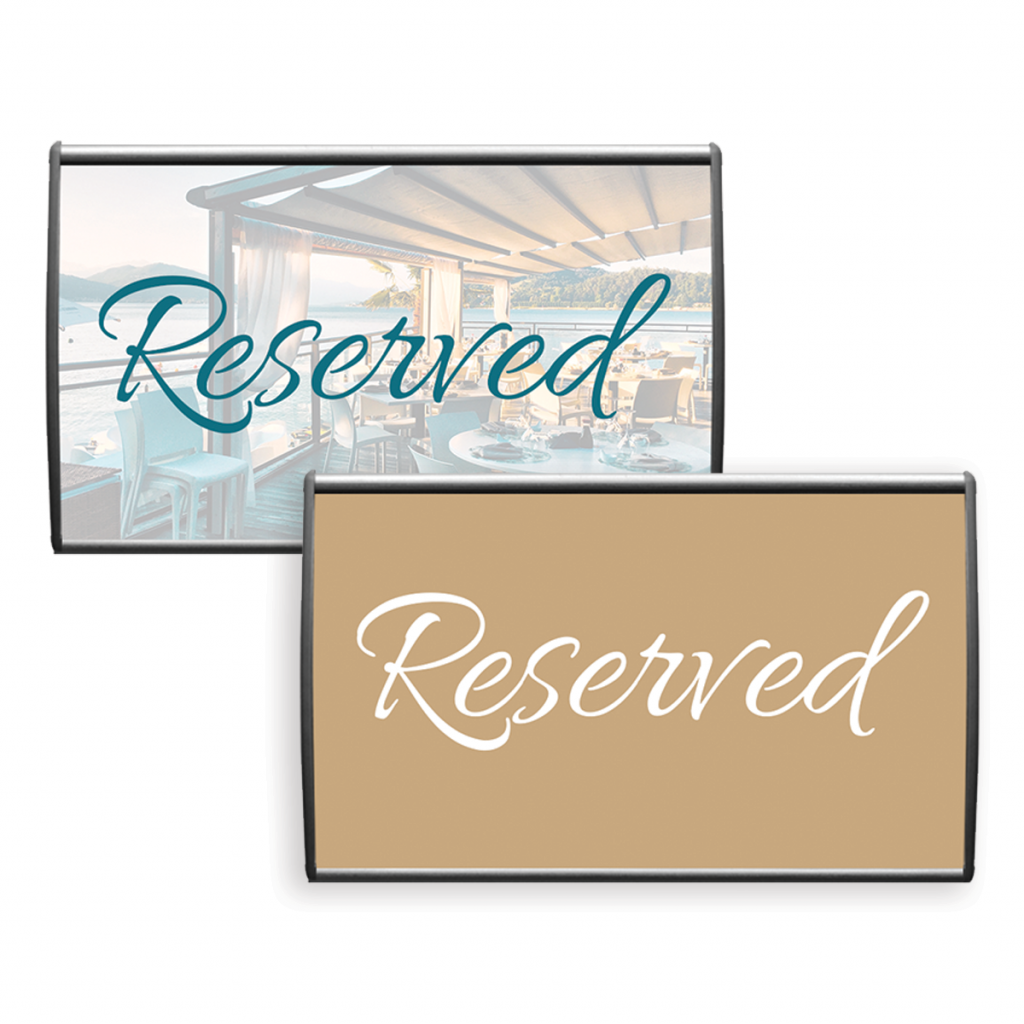 Desk Signs & Table Signs with Removable Lenses and Inserts