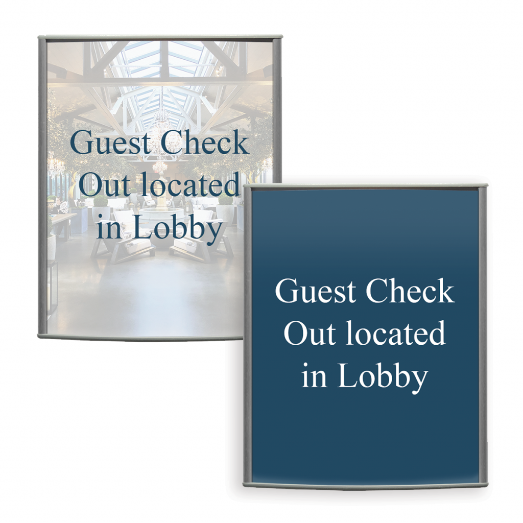 Desk Signs & Table Signs with Removable Lenses and Inserts
