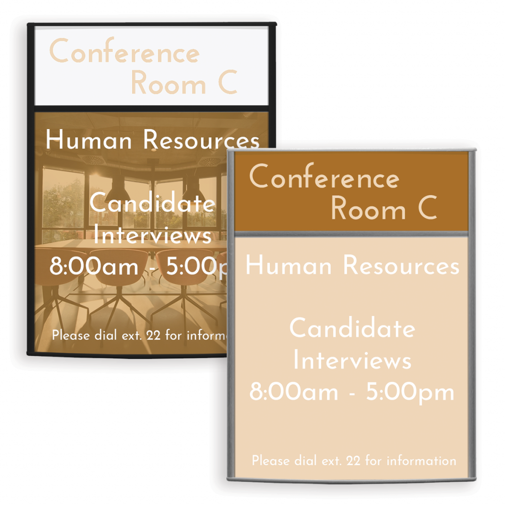 Conference Room Door & Slider Signs with Changeable Inserts