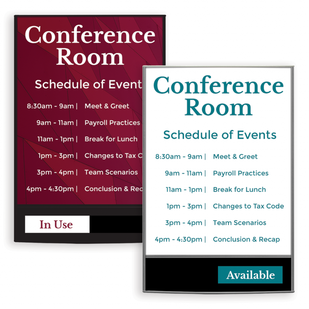 Conference Room Door & Slider Signs with Changeable Inserts