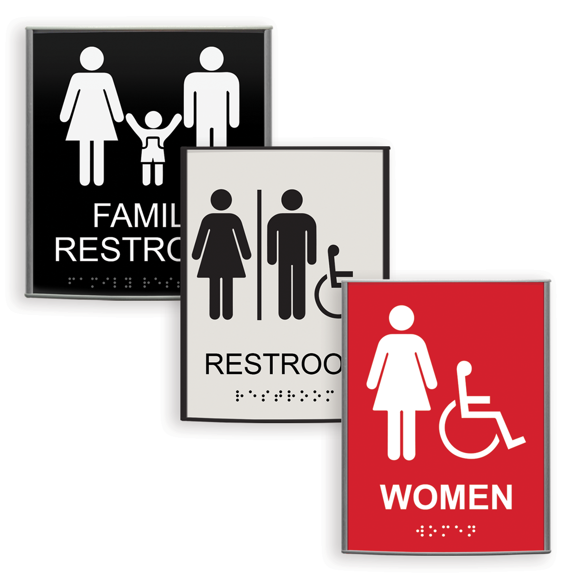 Bathroom Signs – Frames with Clear Acrylic Lenses