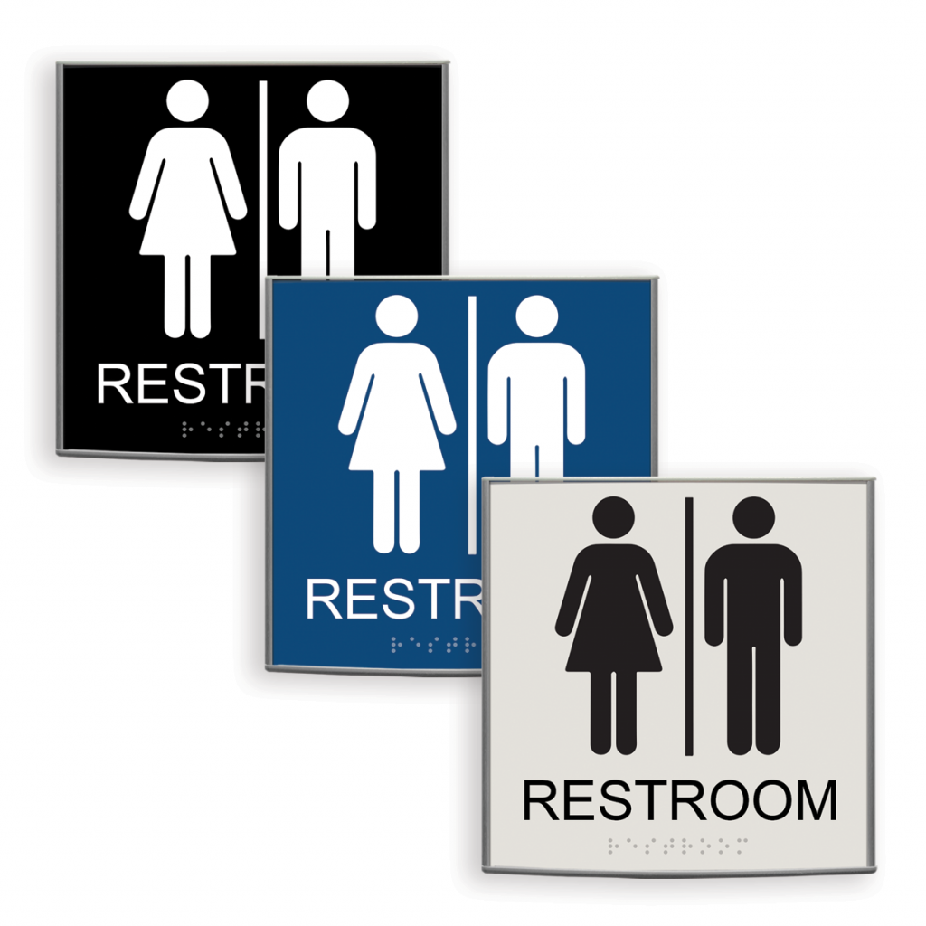 Bathroom Signs - Frames with Clear Acrylic Lenses
